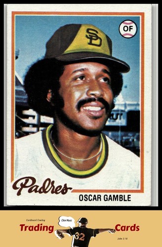 1978 Topps #390 Oscar Gamble San Diego Padres Baseball Card VG/EX | eBay