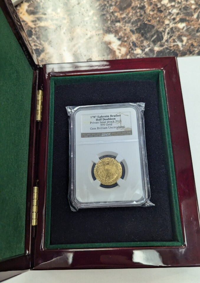 1787 Commemorative Ephraim Brasher GOLD Half Doubloon Struck in 2011 ...