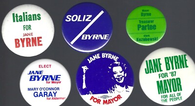VINTAGE CHICAGO MAYOR JANE BYRNE CAMPAIGN BUTTONS - GROUP R | eBay