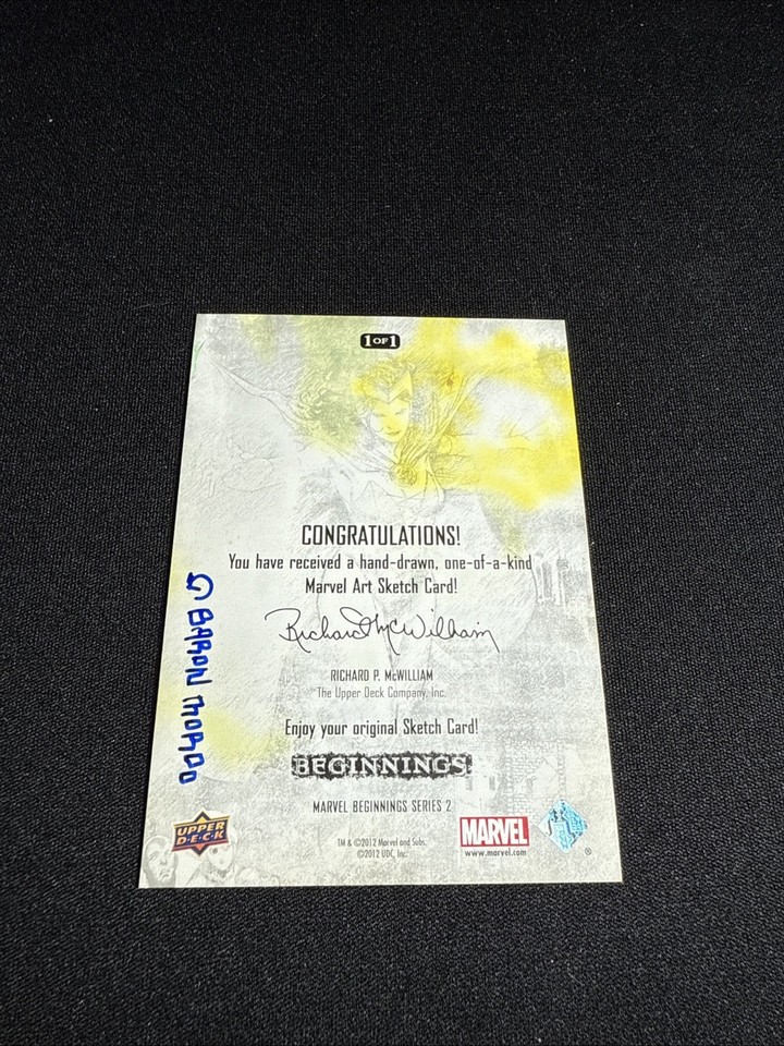 Marvel Beginning S2 2012- 1 of 1 Sketch card Baron Mordo Jason Keith ...