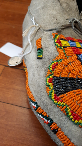 Antique Native American Beaded Crow Moccasins c1900s Keyhole Design ...