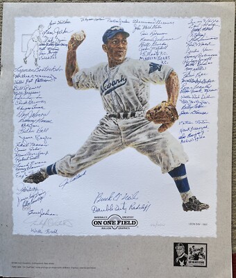 Leon Day Negro leagues AUTOGRAPHED Lithographed Autographed By 68 w 45 ...