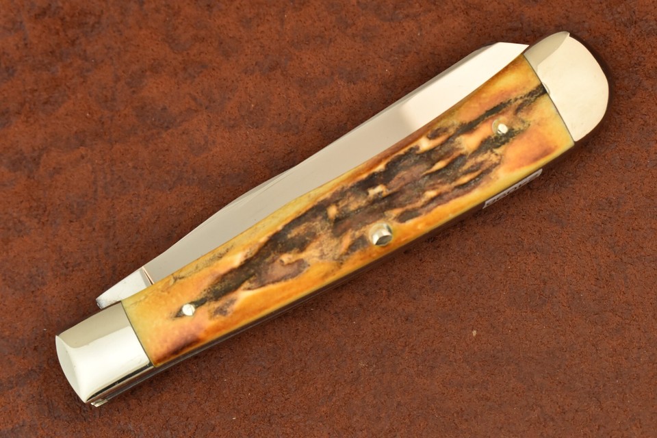 VINTAGE CASE XX USA 1970 10 DOT STAG FULL SIZE TRAPPER KNIFE 5254 NICE (24098) | eBay