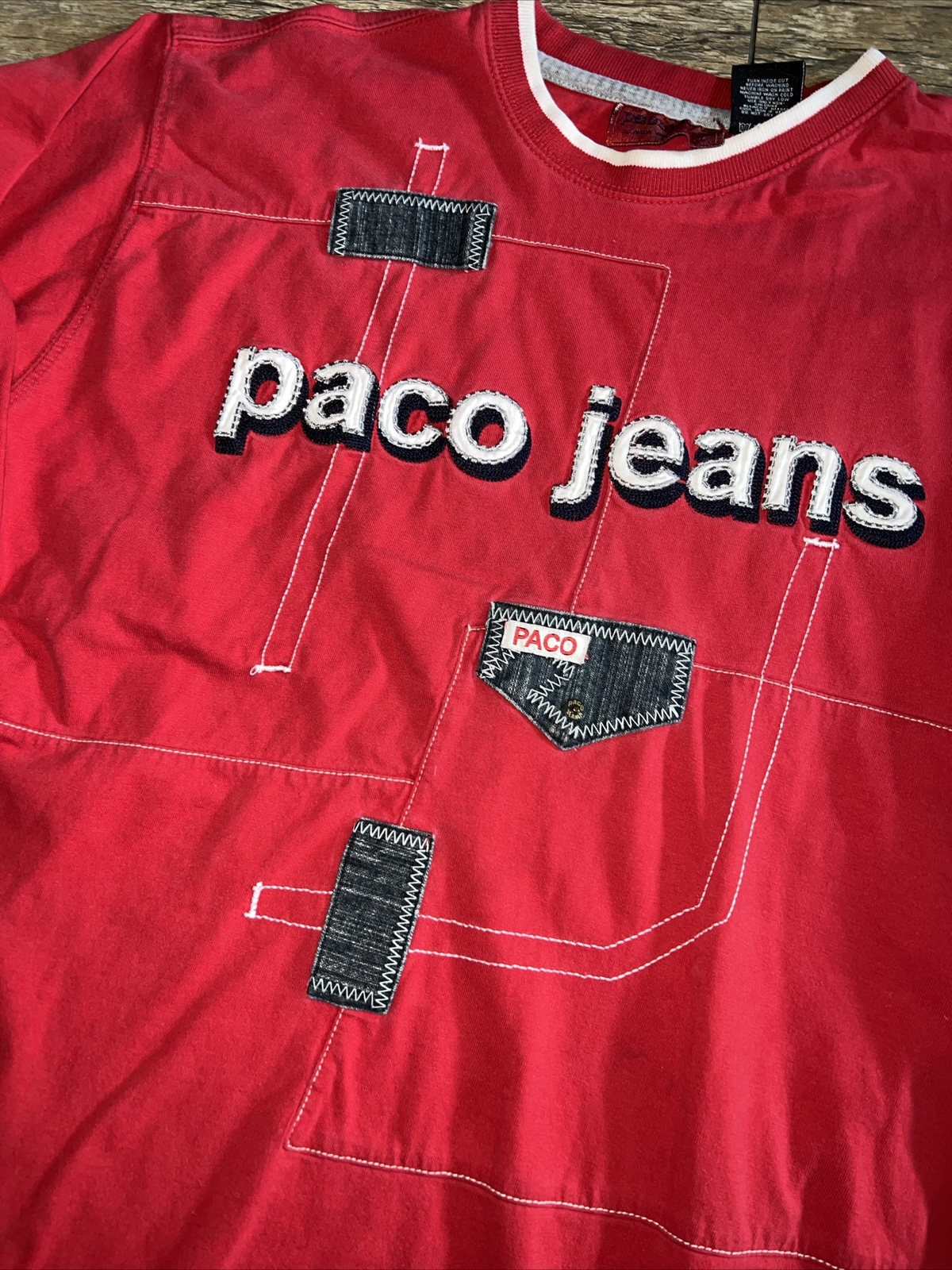 Vintage Y2K Paco Jeans Red Long Sleeve Size Medium Patch | eBay