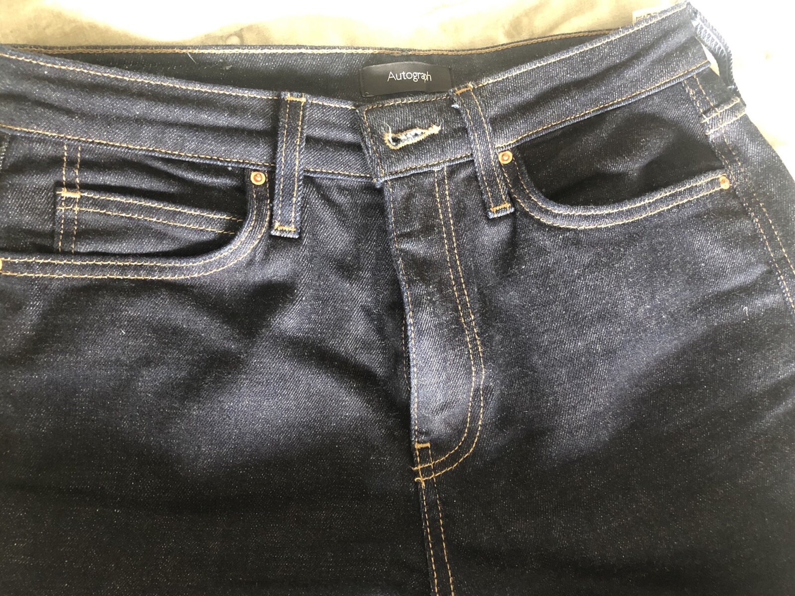 M&S Autograph Jeans Trousers Dark Blue Size 10 | eBay UK