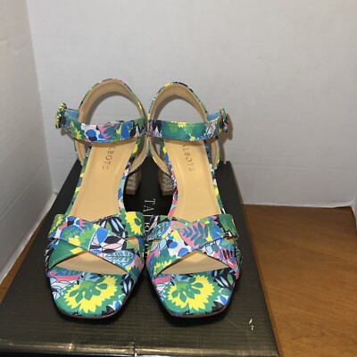 NWB Talbots Multicolor Floral Printed Twill ‘Siena’ Rope Heel Sandal ...