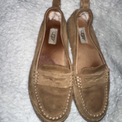 UGG CHARLIE PENNY LOAFERS SZ 6.5 TAN BROWN SUEDE | eBay