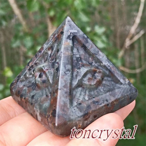 45mm Natural Yooperlite eye pyramid Carved Quartz Crystal tower Healing ...