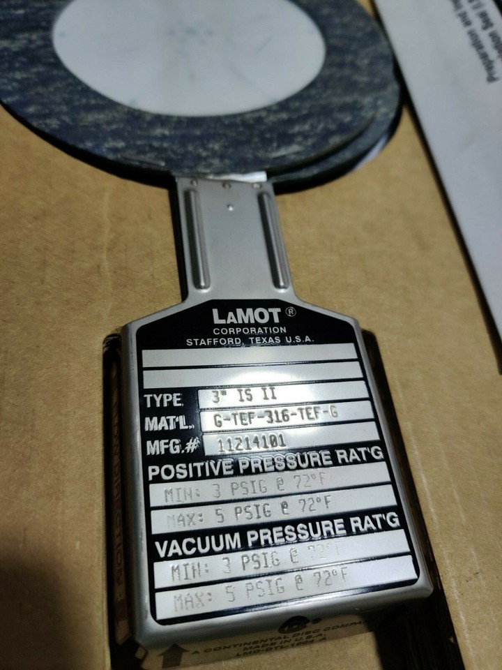 Lamot Rupture Disc Size: 3" Type IS-(II) G-TEF-316-TEF-G - 3pc box | eBay