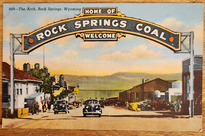 Arch Rock Springs Wyoming Wy Postcard PC 1930s Coal Town Sanborn ...