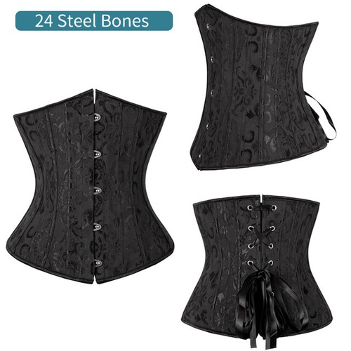 Women Burlesque Basque Waist Trainer Cinchers Basques Corsets Plus Size ...