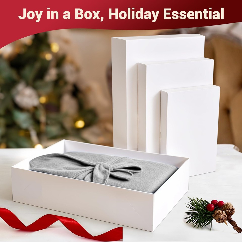 12 Pack White Gift Boxes with Lids for Presents 17" Large Gift Boxes ...