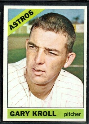 1966 TOPPS BASEBALL HOUSTON ASTROS DAVE KROLL HIGH NUMBER CARD SP #548 ...