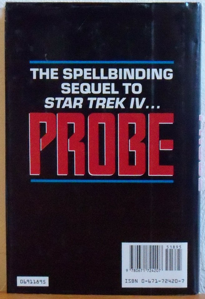 STAR TREK: PROBE by MARGARET WANDER BONANNO(1992, Hardcover)-DUST ...