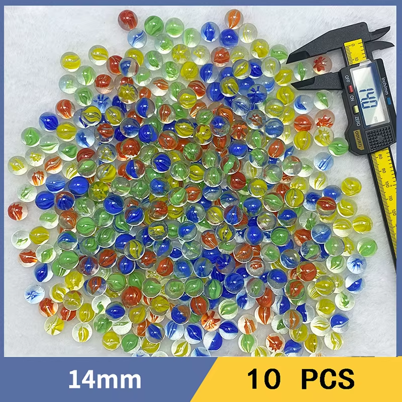 10Pcs 14/16/19/25Mm Colorful Glass Marbles Toy Kids Marble Balls Run ...