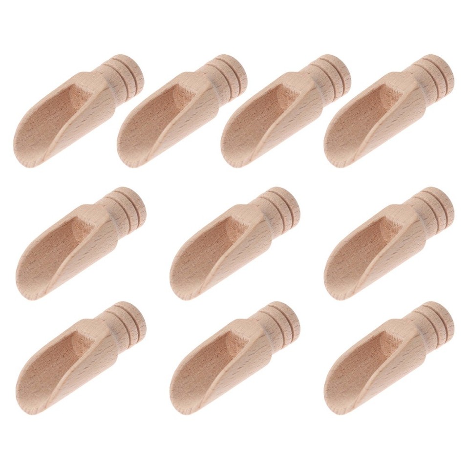 10pcs Small Salt Mini Scoop Wooden Teaspoon Milk Powder Scoops | eBay UK