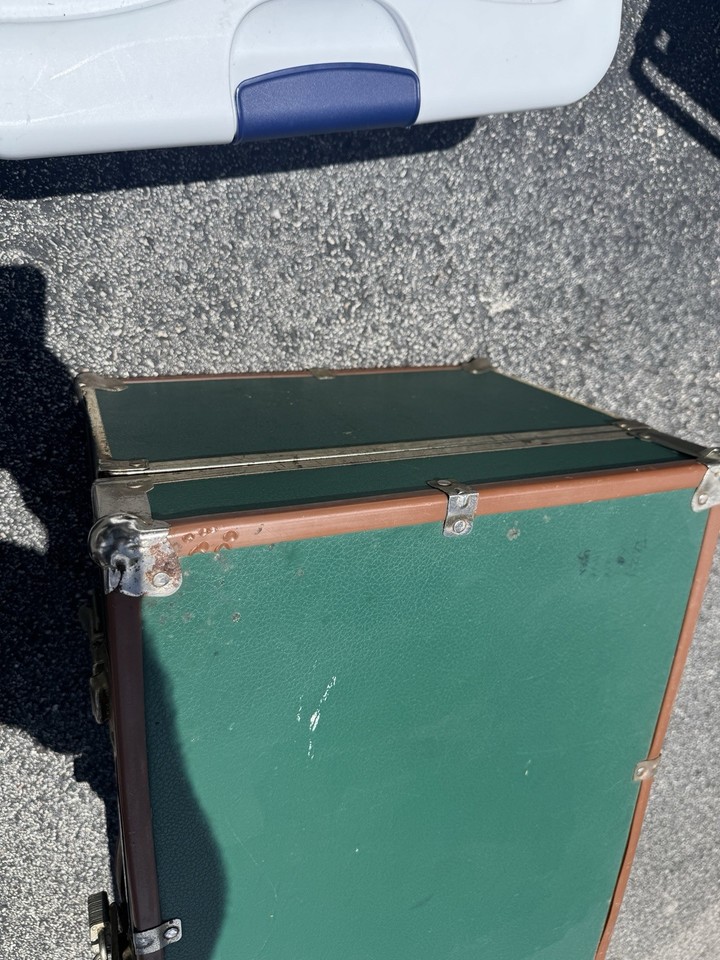 Vintage Concourse Travel Steamer Luggage black Rolling Trunk Chest ...