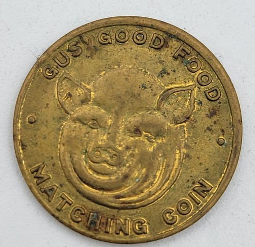 Matching Coin Token GUS GOOD FOOD Chicago IL. Pig Head & Tail Flipper ...