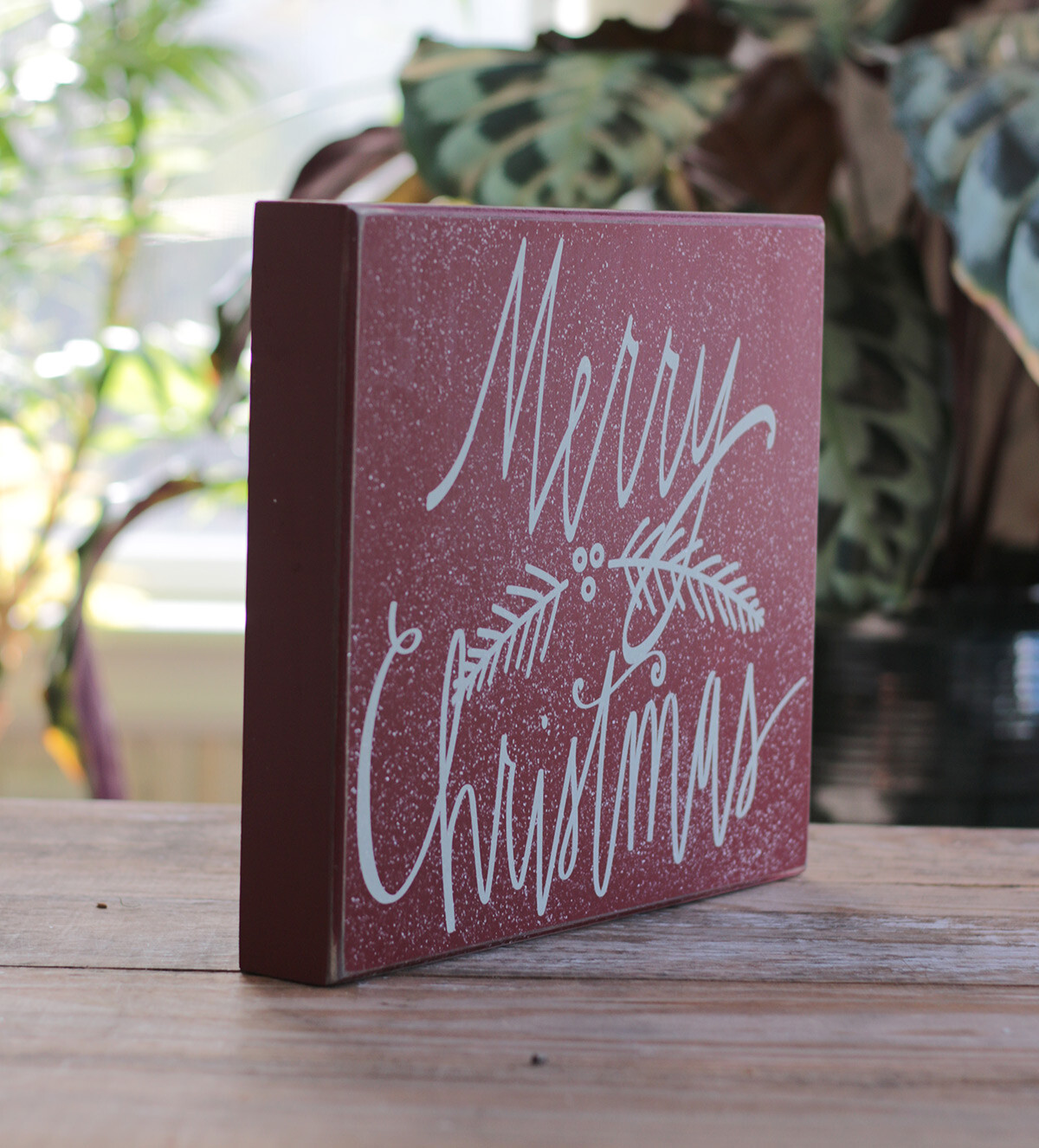 Merry Christmas Sign Burgundy Wood Primitive Wall Decor Primitives by ...