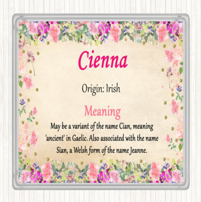 Cienna Name Meaning Drinks Mat Coaster Floral | eBay UK