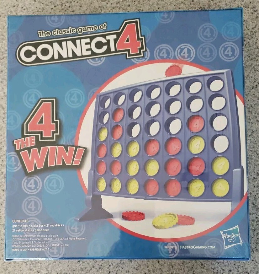Connect 4 Classic Grid Board Game 4 in a Row Game, Strategy Board Game ...