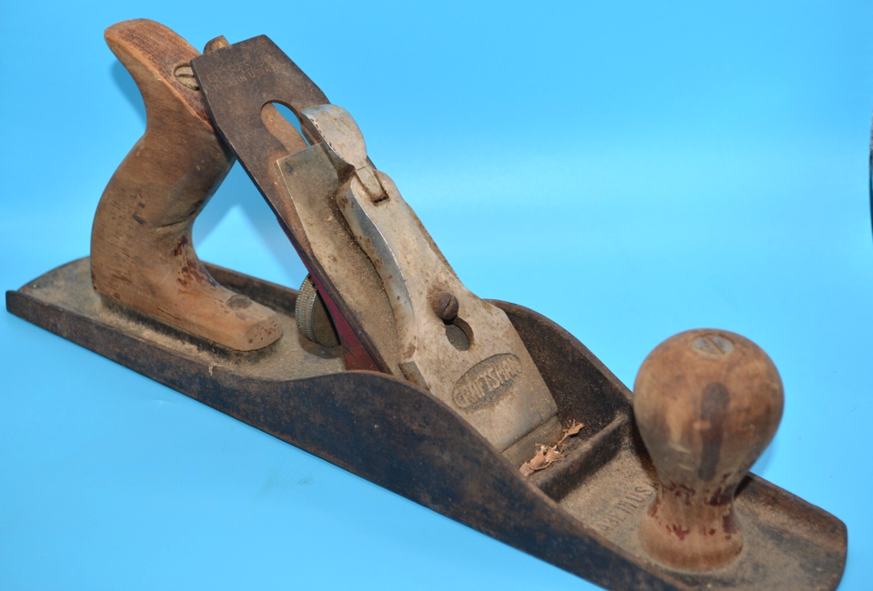 Vintage Wood Craftsman Hand Plane Cast Iron Body Wood Handles Carpentry ...