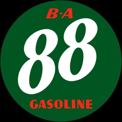 British American B-A 88 Gasoline NEW Sign: 28" Dia. Round USA STEEL XL ...