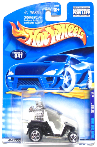2000 HOT WHEELS TEE'D OFF SECRET CODE SERIES BLACK WHITE 2 1/4" DIECAST ...