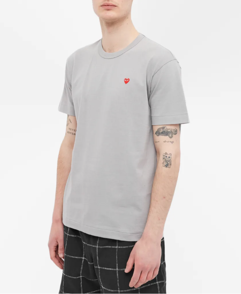 Comme des Garcons PLAY CDG Small Red Heart T-Shirt Grey Large | eBay