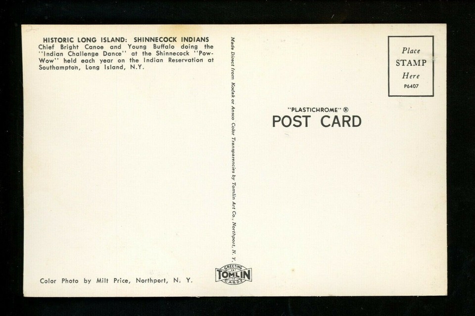 Native Americana Vintage postcard Long Island & Shinnecock Indians ...