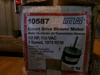 Mars 10587 Electric Motor 1/2 HP 1075 RPM New Old Stock | eBay