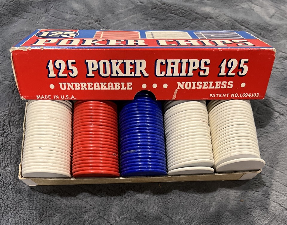 Vintage Boxed Sets 125 POKER CHIPS Unbreakable Noiseless | eBay