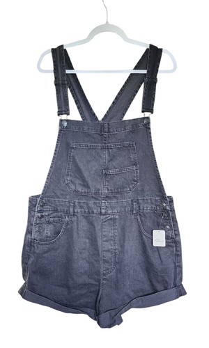 Free People Ziggy Denim Mineral Black Shortall Women's Size XL | eBay