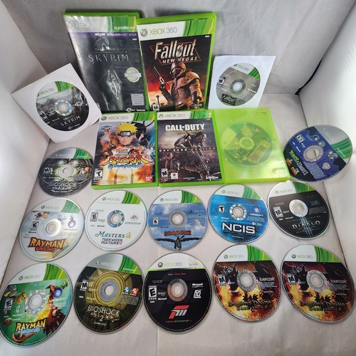 Lot of 15 + Disc Only Games For Xbox 360 Dragon Ball, Skyrim, Rayman ...