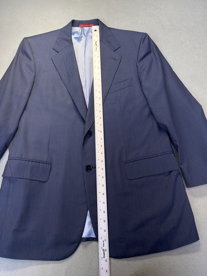 Isaia Napoli Men’s Italian Sport Coat 52R Navy Blue Striped 120s Wool ...