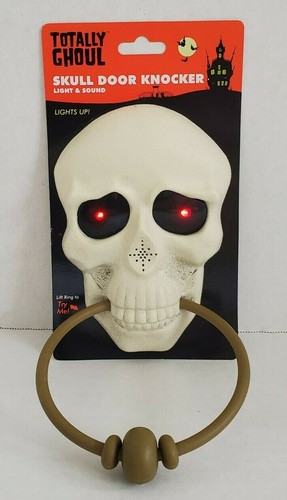 NEW Skull Door Knocker Light & Sound Halloween Decor Spooky Creepy | eBay