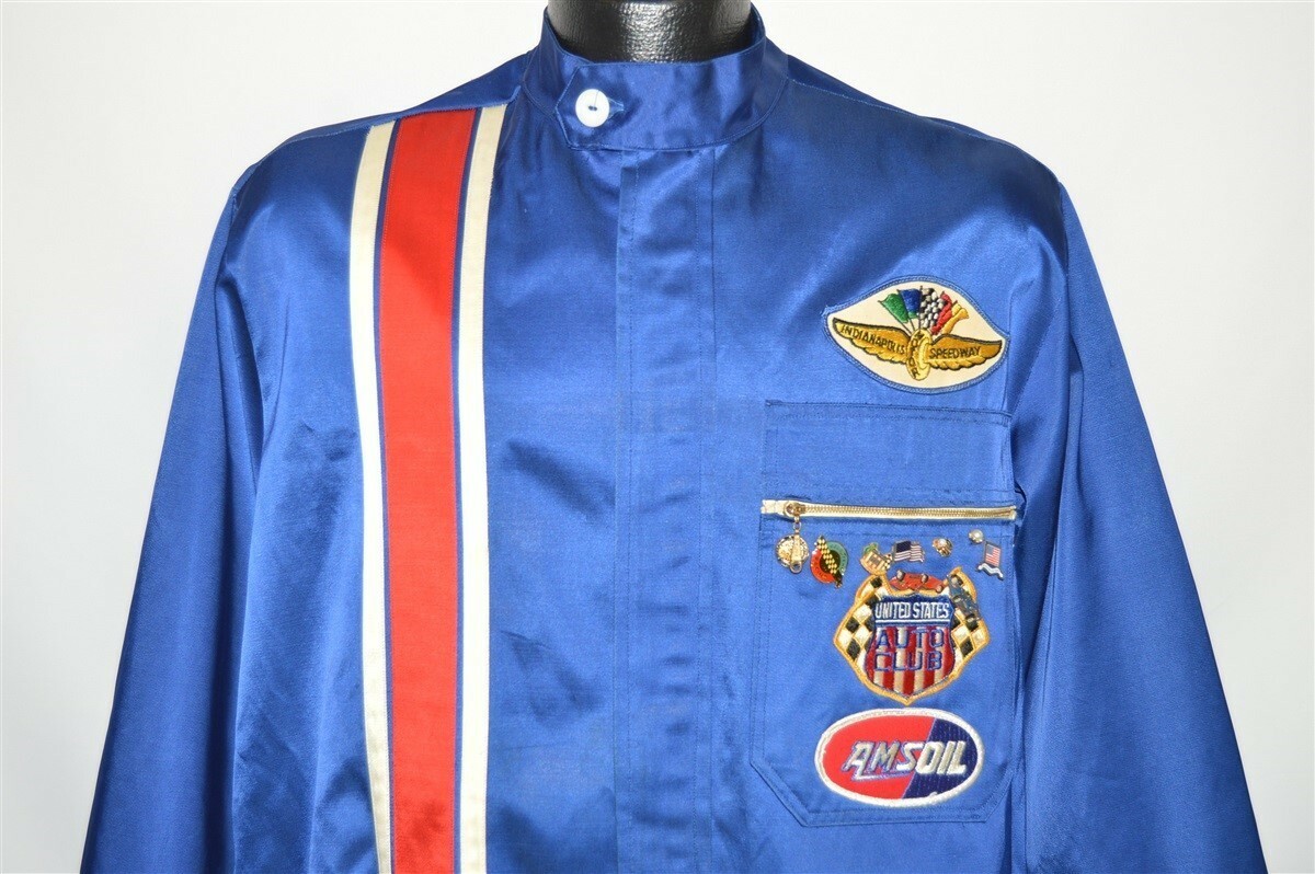 vintage 70s INDIANAPOLIS MOTOR SPEEDWAY RACING BLUE R… - Gem