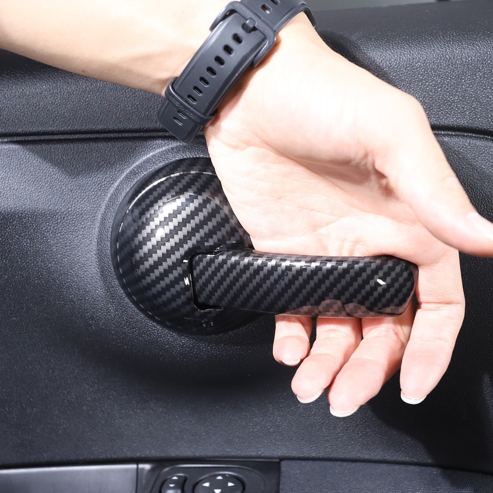 Interior Door Grab Handle Trim Cover 4pcs For Fiat 500 2010-2024 Carbon ...