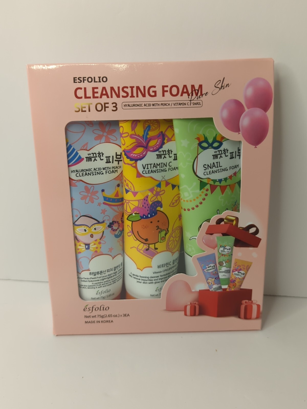 Esfolio Cleansing Foam Set of 3 Hyaluronic Acid Vitamin C Snail | eBay