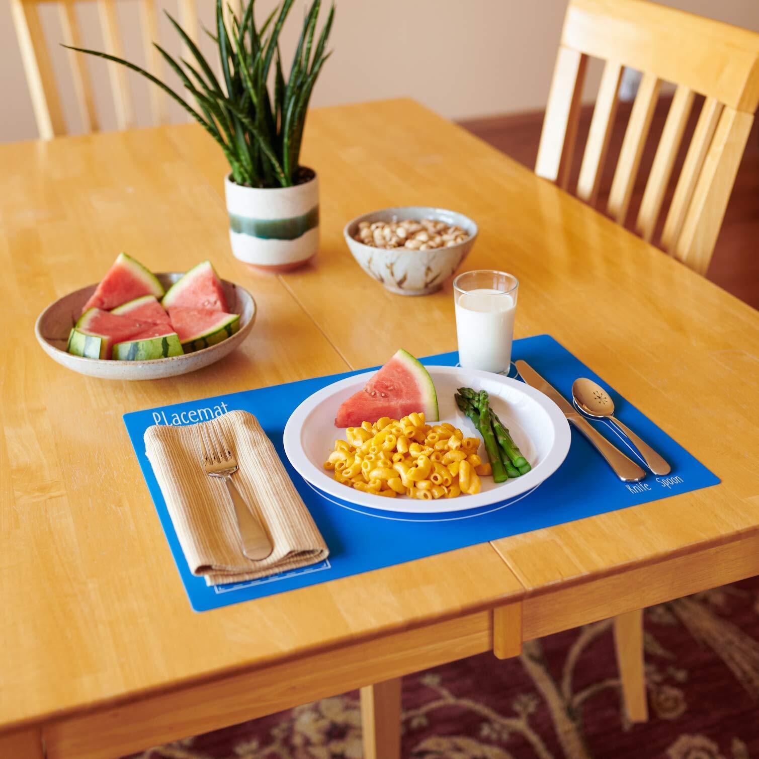 18" X 13" Kids Table Setting Placemats 2pack Montessori Style Silicone ...