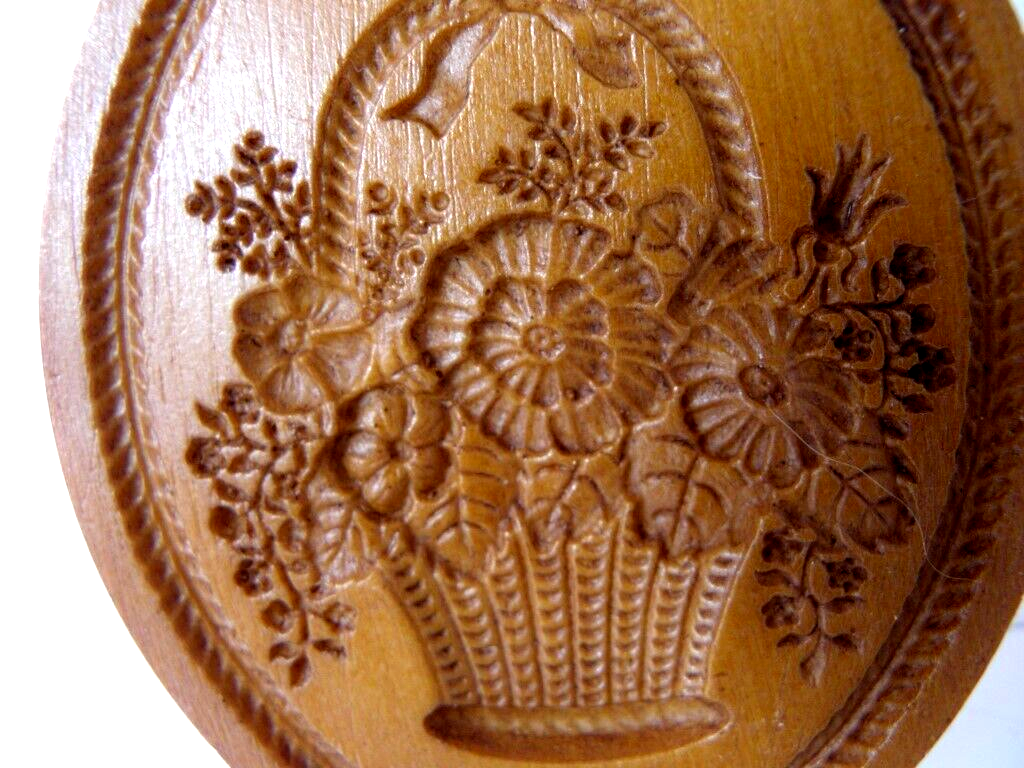 Springerle Model Blumenkorb Abdruck von original alten Holzmodel ...