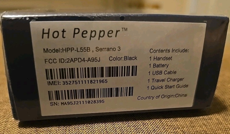 Sealed Serrano 3 Hot Pepper Android Smart Phone Model: HPP-L55B 5mp ...