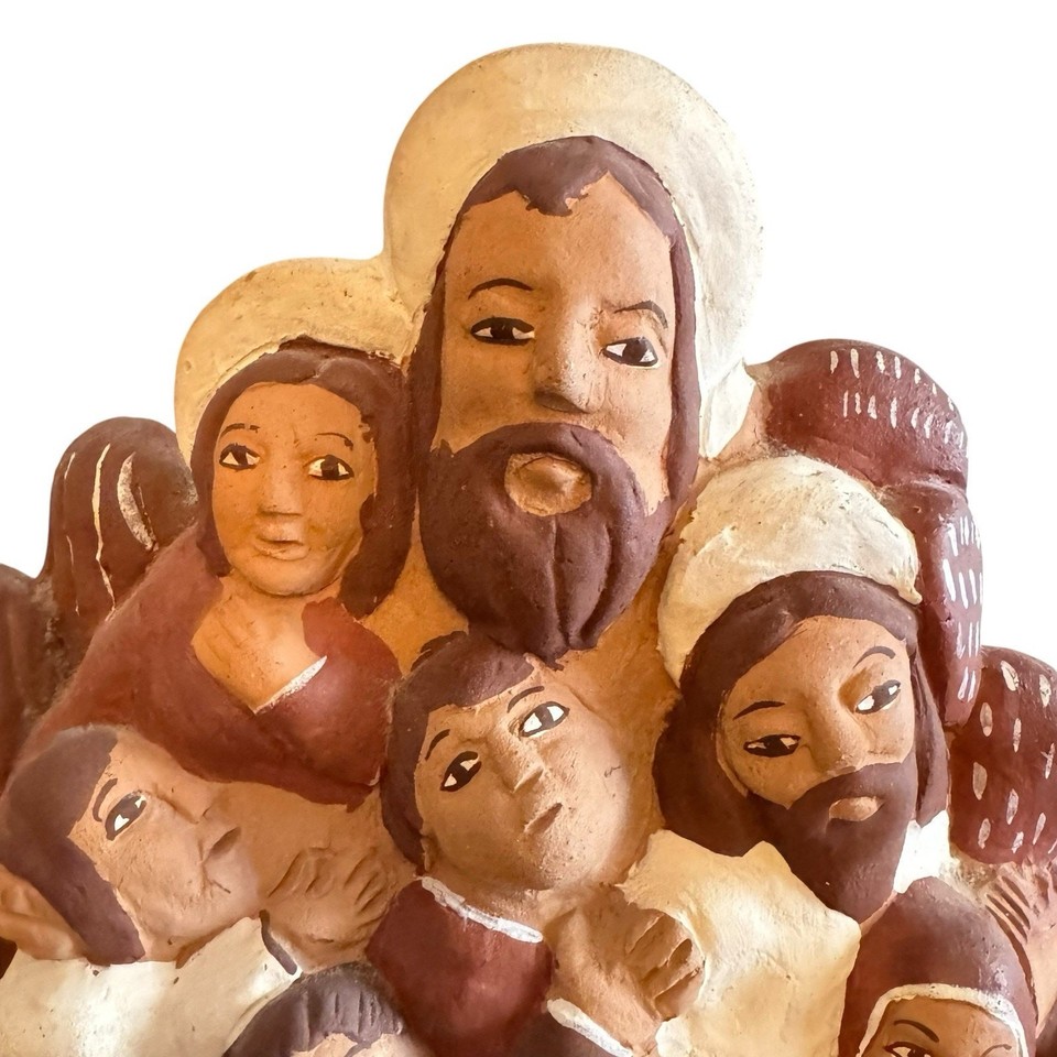 Vintage Handmade Peruvian Clay Statue Figurine Jesus Storyteller Folk ...