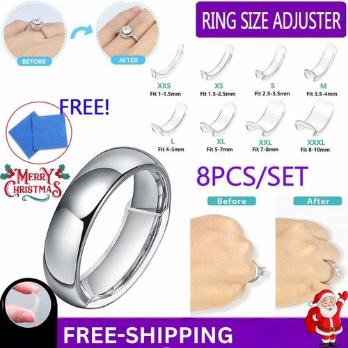 Invisible Clear Ring Size Reducer Resizer Adjuster Clip Guard 8 Piece ...