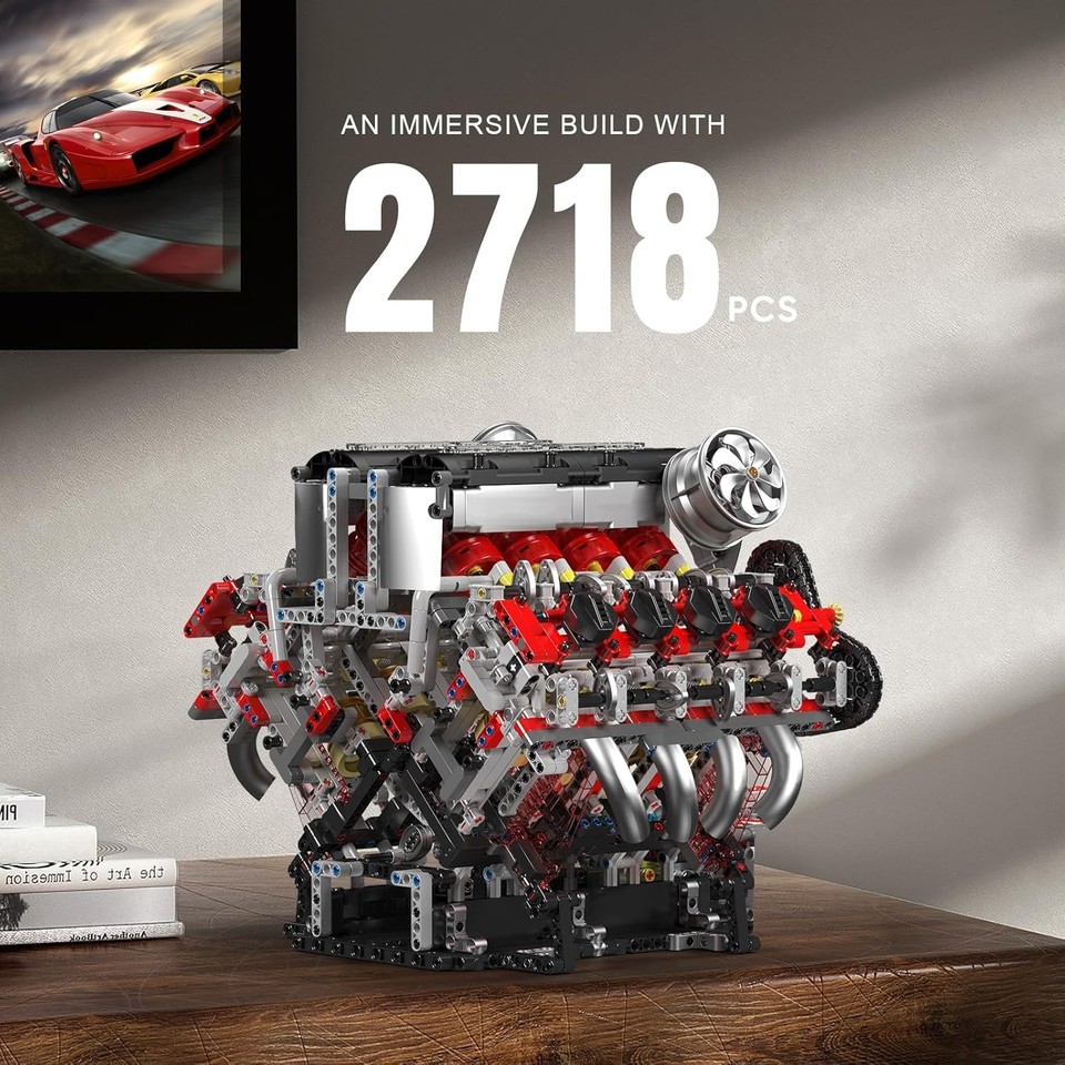 V8 Engine Building Blocks Sets, V8 Engine Model Kit That Runs, MOC ...