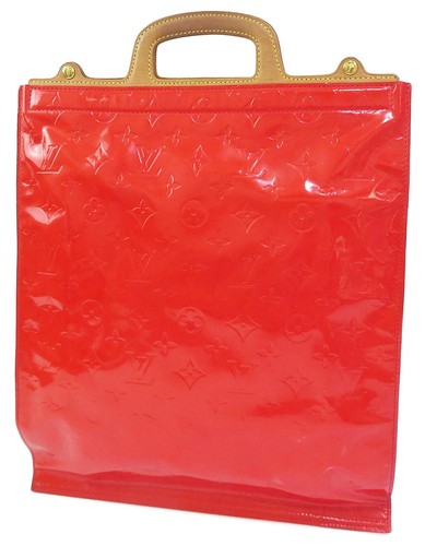 Authentic LOUIS VUITTON Stanton Red Vernis Leather Tote Bag Purse ...