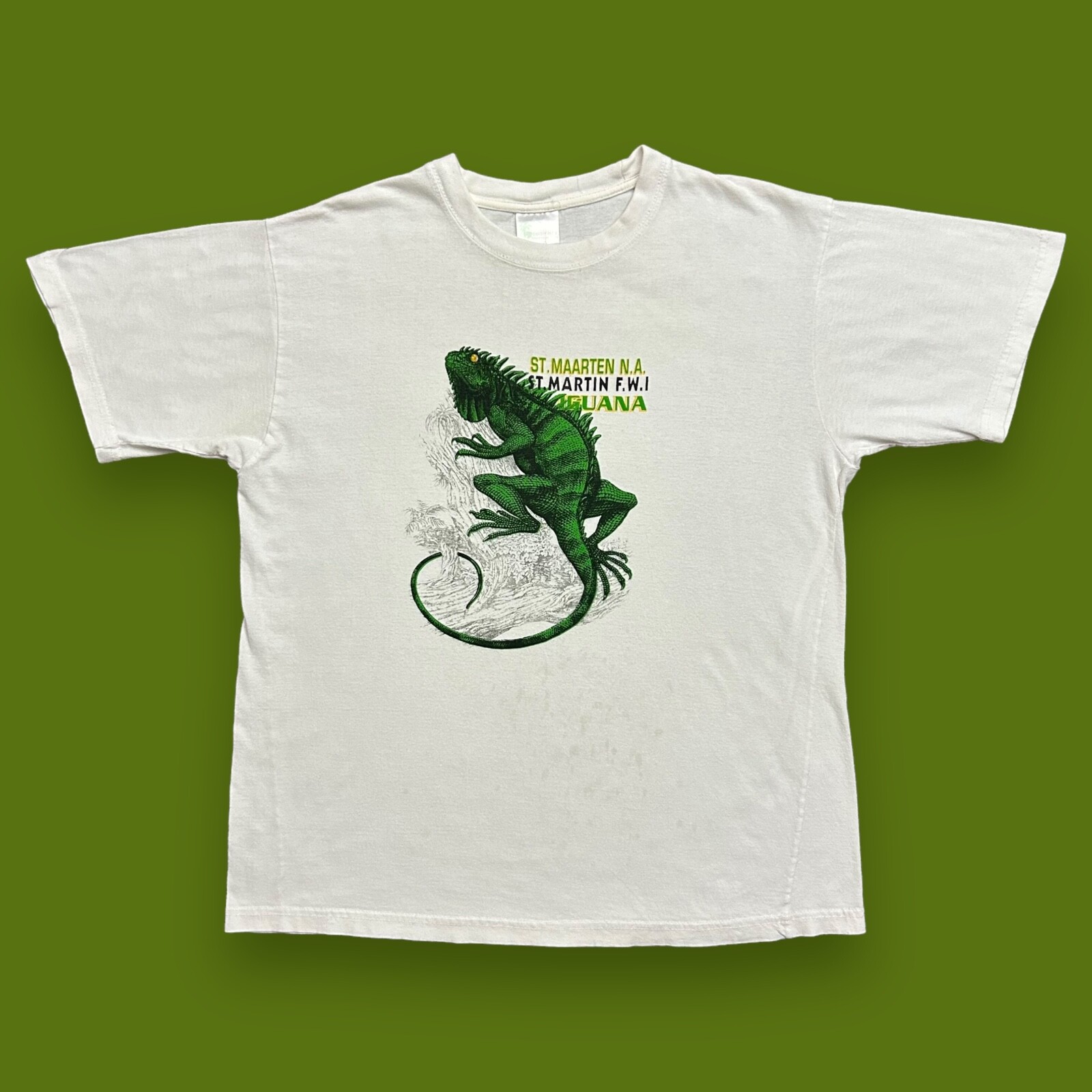Vtg Iguana Lizard Shirt 80s 90s St Maarten Graphic Te… - Gem