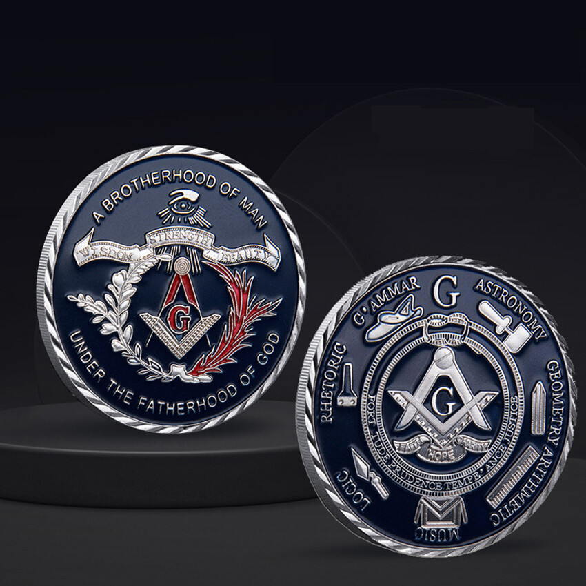10PCS Brotherhood Freemason Masonic Coins Challenge Coin Commemorative ...