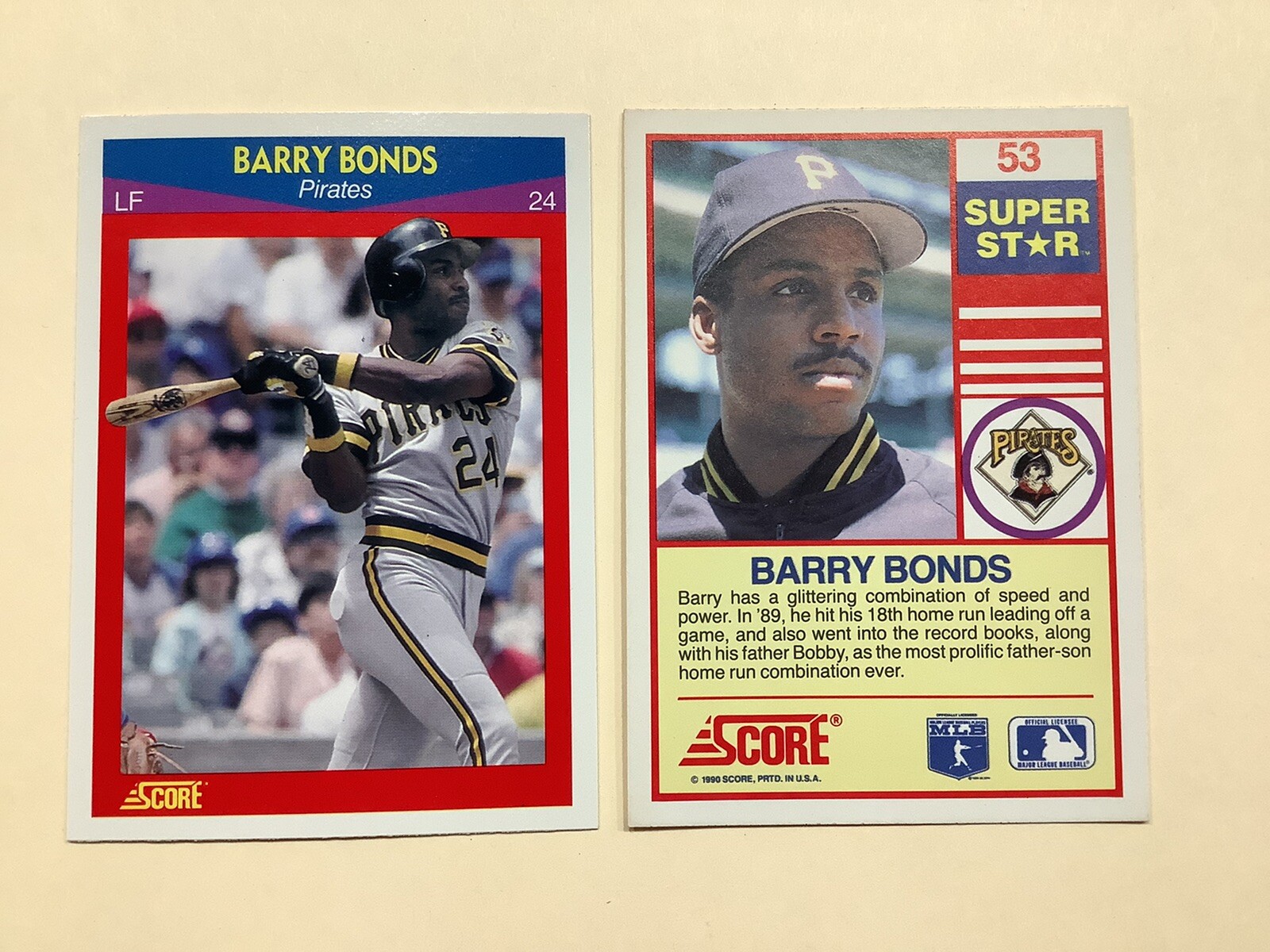 Barry Bonds 1990 Score Superstars #53 NRMT To Nrmt/mint | eBay