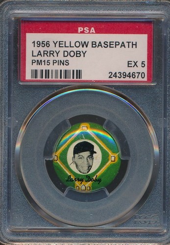1956 PM15 Yellow Basepath Pins Larry Doby PSA 5 Chicago White Sox HOF ...